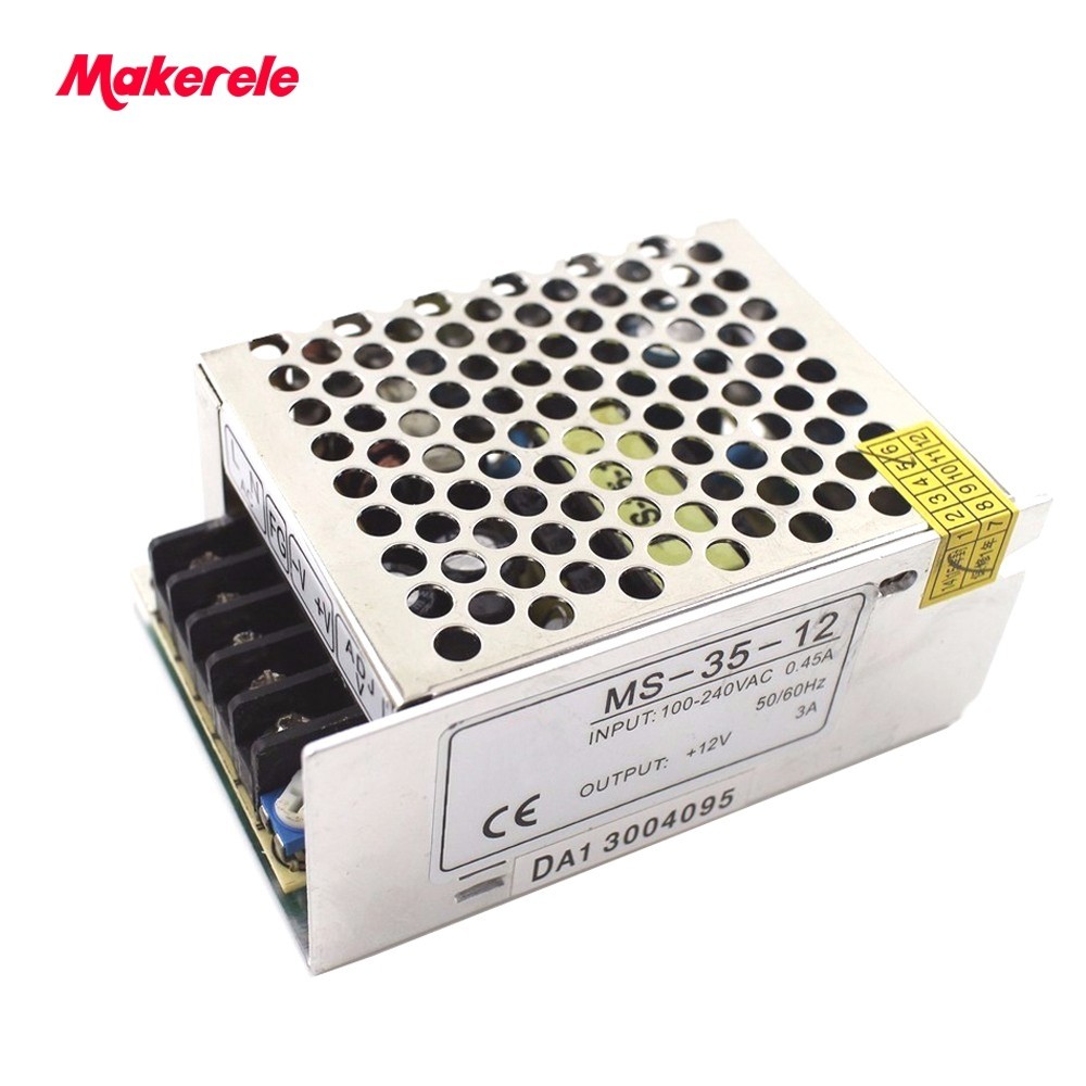 35W Power Supplies MS-35-12 110V 220V AC To 12V DC 3A Small Volume ...