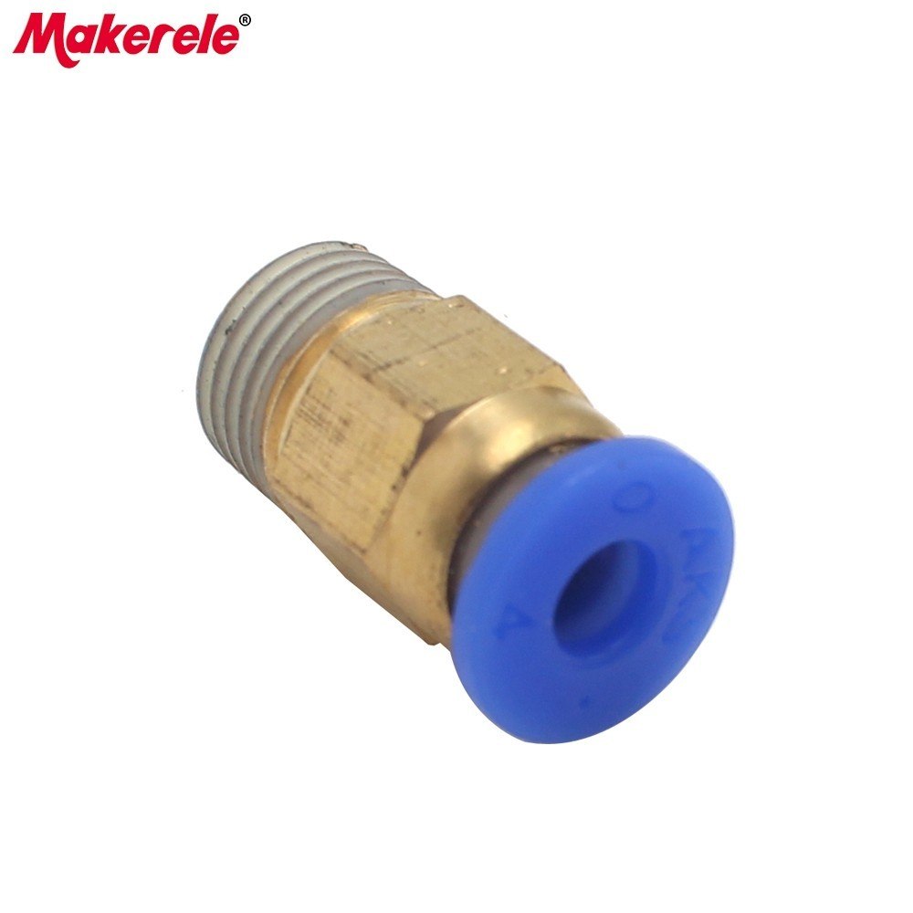 pneumatic accessories straight through external thread PC4 brass pipe ...