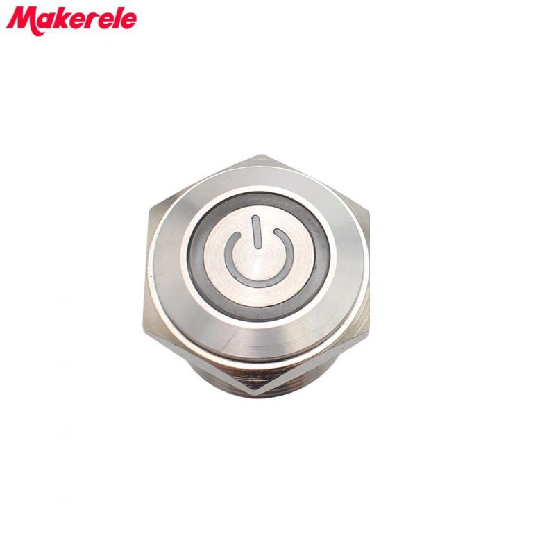 16mm Thread 3V BlueLED Stainless Steel Momentary Push Button Switch 1NO ...