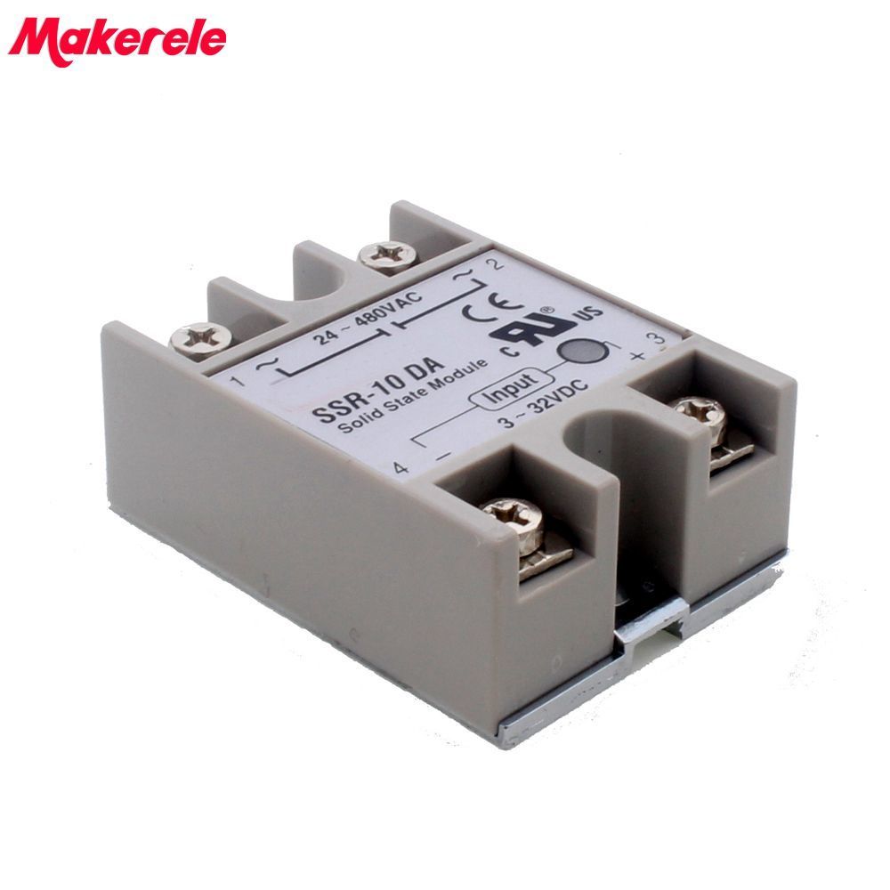 3-32VDC Solid State Relay SSR-10DA 10A Module Input 24-380VAC top brand makerele | Makerele