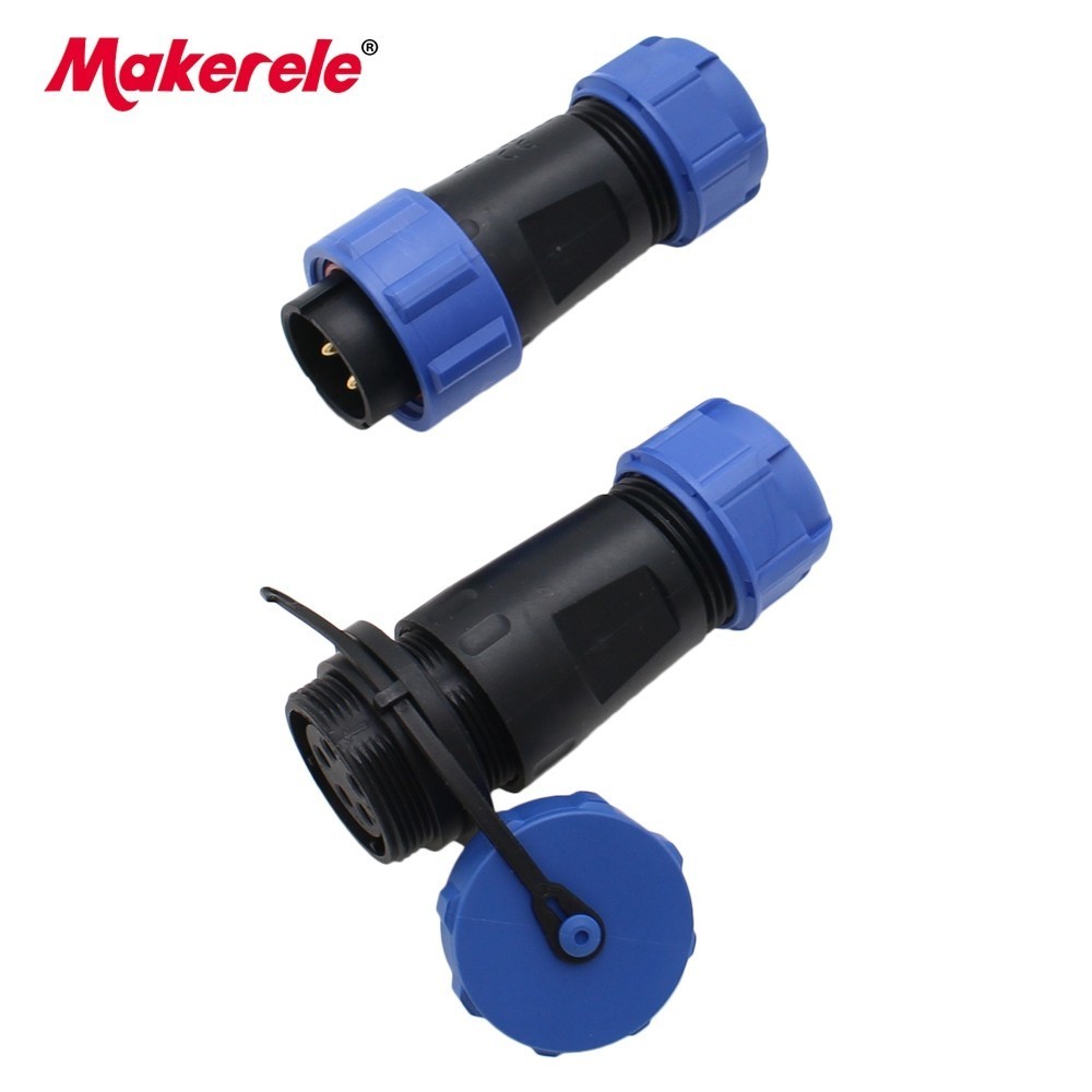 4P IP68 Connector Waterproof Diameter 21mm Straight Butt Socket SP21 ...