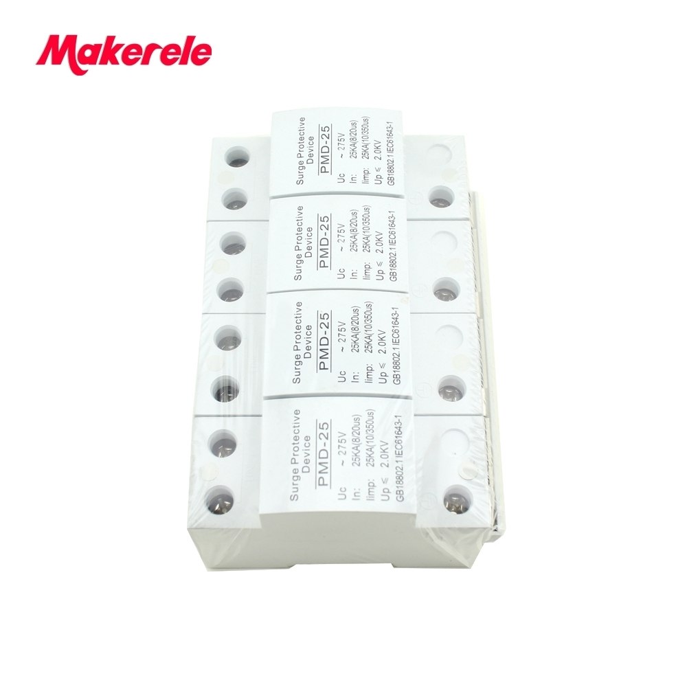 Lightning Surge Protector Switch Type for AC Power SPD 4P 25KA ~275VAC ...
