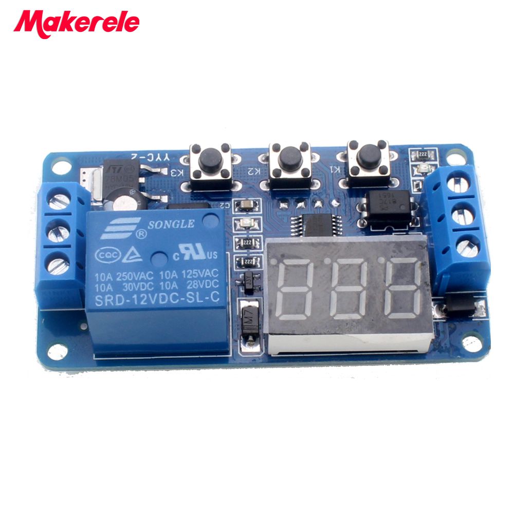 New Timer Relay Dc 12v Led Display Digital Delay Control Switch Module Plc Automation Makerele
