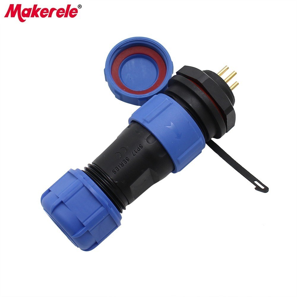SP17 Waterproof Connectors Aviation Plug 17MM Male And Female Rear Nut ...