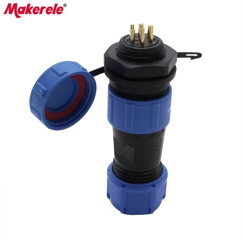 SP17 Waterproof Connectors Aviation Plug 17MM Male And Female Rear Nut ...
